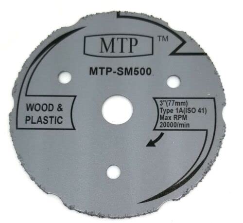 MTP Brand SM500 Saw Max 3" (3 Pack) Wood Plastic Segment Carbide Circular Saw Compatible to use for Saw Max US40 and Rotozip zipsaw RFS1000 (3) - 7/16" Arbor