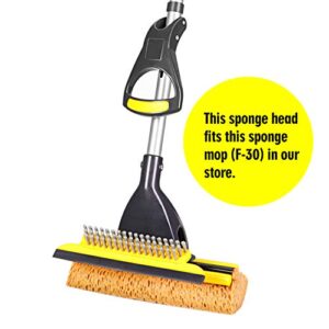 Yocada Sponge Mop Replacement Refill Head Home Commercial Use Tile Floor Bathroom Garage Cleaning Easily Dry Wringing 2 PCS