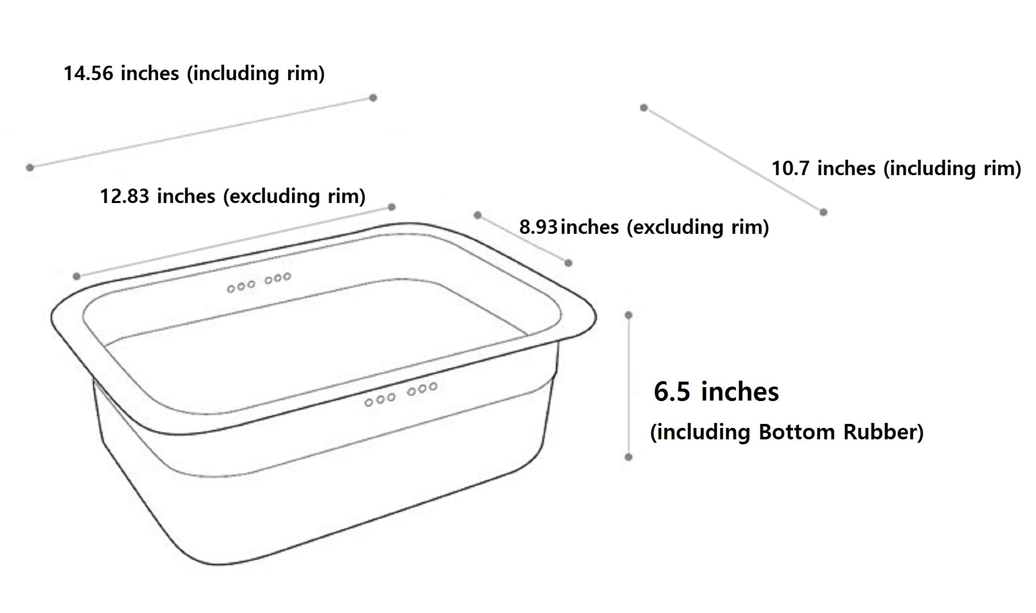 Incoc Stainless Steel Basin Bucket Dishpan Dish Washing Bowl Basket Portable Tub Rack (Large)