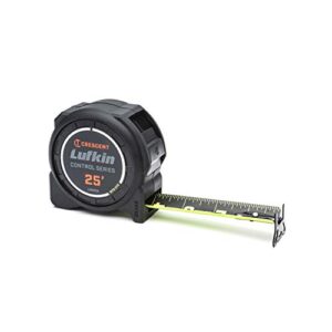 crescent lufkin 1-3/16 x 25' command control series black clad tape measure - l1025cb