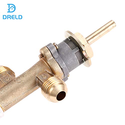 DRELD Low Pressure LPG Propane Gas Fireplace Fire Pit Flame Failure Safety Control Valve Kit, Propane Fire with 3/8" Flare Inlet & Outlet, Fits for Gas Grill, Heater, Fire Pit