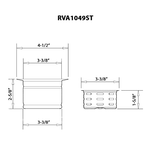 Ruvati Deep Garbage Disposal Flange with Basket Strainer for Kitchen Sinks - Stainless Steel - RVA1049ST