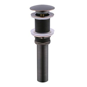 bestill bathroom vessel sink drain stopper, push pop up drain without overflow, oil rubbed bronze