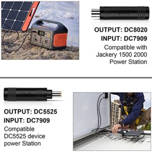 iGreely Solar Panel to 8mm Adapter Cable DC 8mm Connector with DC 5.5x2.5mm Converter for Portable Backup Power Station GZ Yeti Jackery Solar Generator 14AWG 6ft