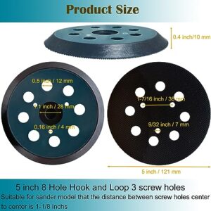 5 Inch 8 Hole Replacement Sander Pad for Makita BO5010 BO5030K BO5031K BO5041K Orbital Sander -5" Hook and Loop Sanding Pad for Wood and Automative Sander