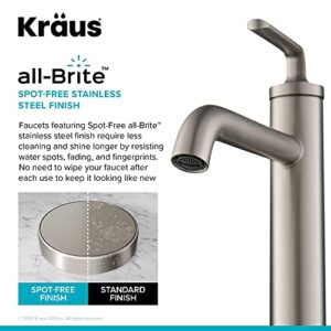 KRAUS Novis Single Handle Vessel Sink Bathroom Faucet with Pop-Up Drain in Spot Free Stainless Steel, KVF-1220SFS