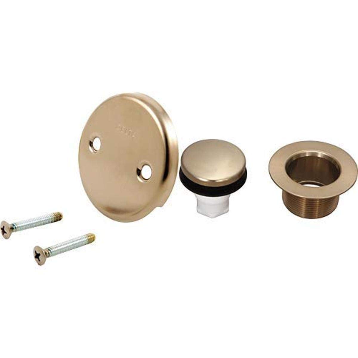 Delta Faucet RP31556CZ Overflow Plate and Screws, Champagne Bronze AND RP31558CZ Tub Drain, Champagne Bronze