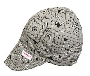 comeaux caps reversible welding cap grey bandana size 7 3/4