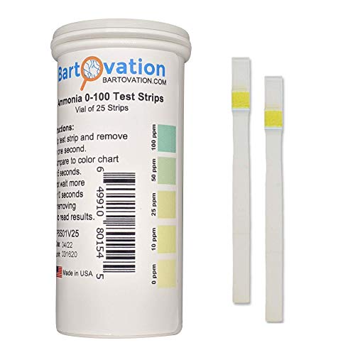 Ammonia Test Strips 0-100 ppm [Vial of 25 Strips] for Industrial Applications