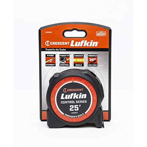 Crescent Lufkin 1-3/16 x 25' Command Control Series Yellow Clad Engineers Tape Measure - L1025CD