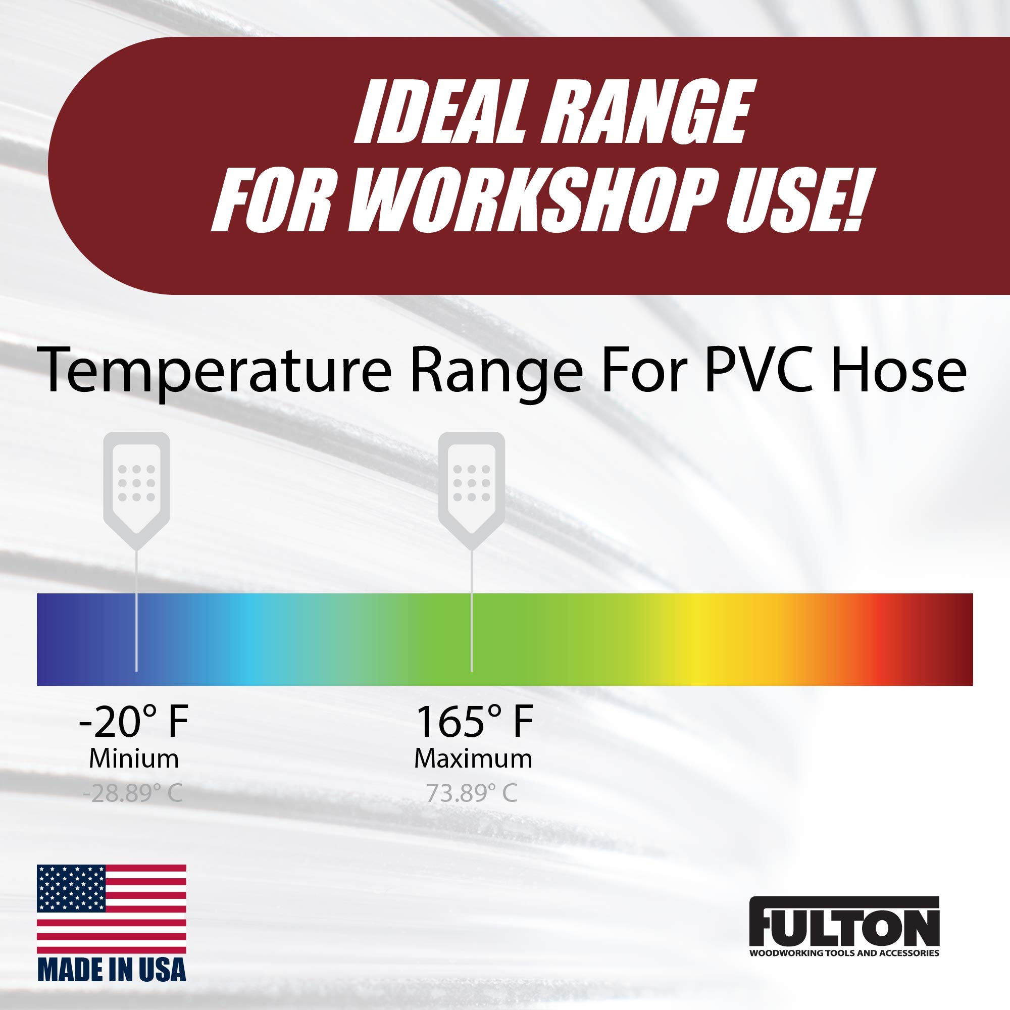 6" x 10' (6 inch diameter by 10 feet long) Ultra-Flex Clear Vue Heavy Duty PVC Dust, Debris and Fume Collection Hose - MADE IN USA!