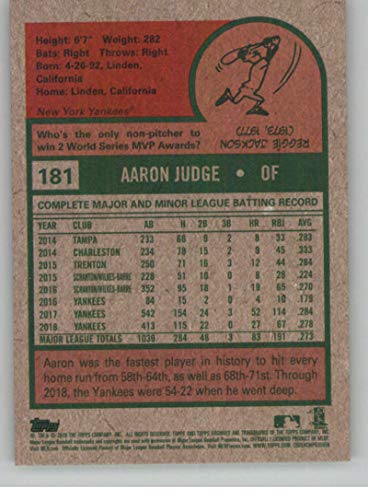 2019 Topps Archives #181 Aaron Judge NM-MT Yankees