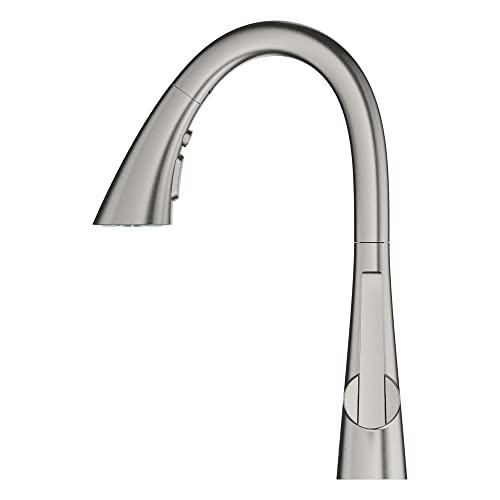 GROHE 30368DC2 Zedra Pull-Down Kitchen Faucet with sprayer Supersteel (Stainless Steel)