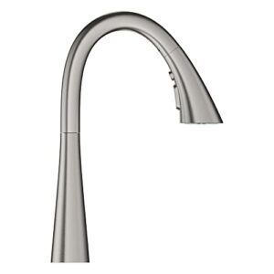 GROHE 30368DC2 Zedra Pull-Down Kitchen Faucet with sprayer Supersteel (Stainless Steel)