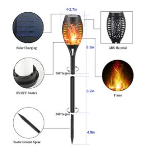 FAISHILAN 6 Pack Solar Flame Flickering Torch Solar Outdoor Lights LED Waterproof Solar Flame Light Torches Landscape Torch Solar Powered LED Light for Outside Pathway Yard Dusk to Dawn