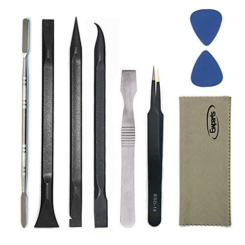 Ewparts Professional Electronics Plastic Pry Tool Kits 9 Pieces Opening Pry Tool Repair Kit with Metal Spudger Tool Kit DIY Electronics Kit Mobile Tweezers for Laptop Computer Screen Opening Repair