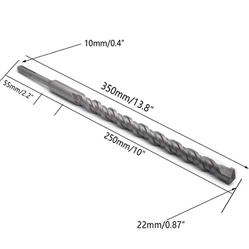 7/8 in x 10 in x 13.6in. Carbide SDS Plus Shank Hammer Masonry Drill Bit for Concrete, Stone and Masonry Drilling