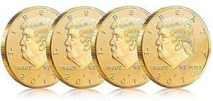 4 years set donald trump gold coin: 2017 2018 2019 2020 collection patriots gifts 24kt gold plated 45th president the united states republican challenge memorabilia gift