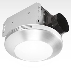 homewerks 7117-01-bn bathroom integrated led light ceiling mount exhaust ventilation 1.1 sones 80 cfm, bath fan brushed nickel