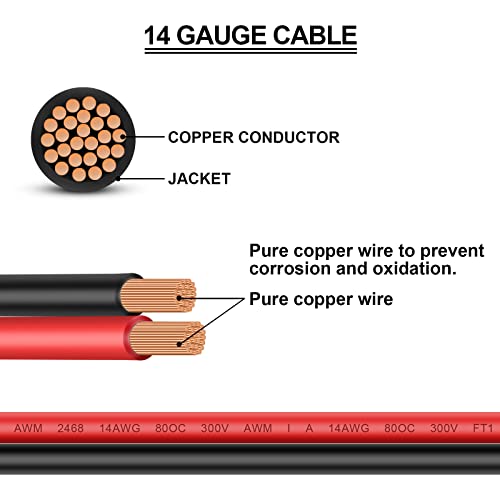 iGreely SAE Plug to DC 5.5mm x 2.1mm Male Cables with SAE Polarity Reverse and DC 8mm Adapter for Automotive RV Solar Panel 14AWG 2ft/60cm