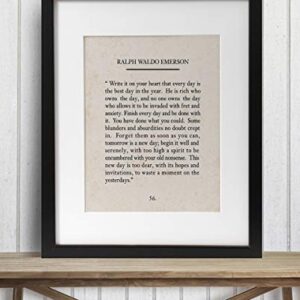 Write It On Your Heart - Motivational Wall Decor Print, Ralph Waldo Emerson Quotes Wall Art For Living Room Decor, Office Decor, and Study Wall Decorations. Unframed Poetry Wall Art Print- 8x10”