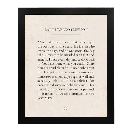 Write It On Your Heart - Motivational Wall Decor Print, Ralph Waldo Emerson Quotes Wall Art For Living Room Decor, Office Decor, and Study Wall Decorations. Unframed Poetry Wall Art Print- 8x10”