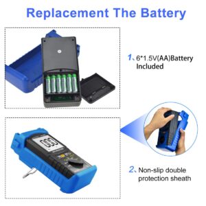 Digital Insulation Resistance Tester, AP-6688B Auto Range Megohmmeter 1999 Counts LCD Display 500/1000/2500/5000V Voltage,1MΩ~200GΩ Resistance Testing with Data Hold Backlit for Motor Cables Switches