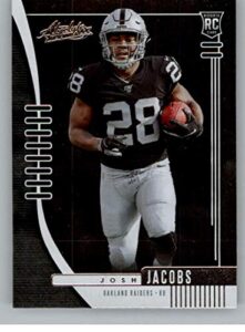 2019 absolute football #124 josh jacobs rc rookie card oakland raiders official nfl trading card from panini america in raw (nm or better) condition