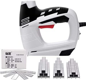 kelde electric staple/nail gun kit, braid nailer, 120v corded power stapler set, includes 900pcs t50 staples and 300pcs 15mm nails