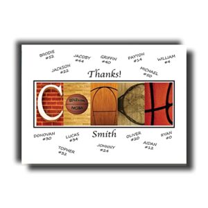 basketball coaches gift, basketball team gifts, players can sign the white area of the 8x10 photo print