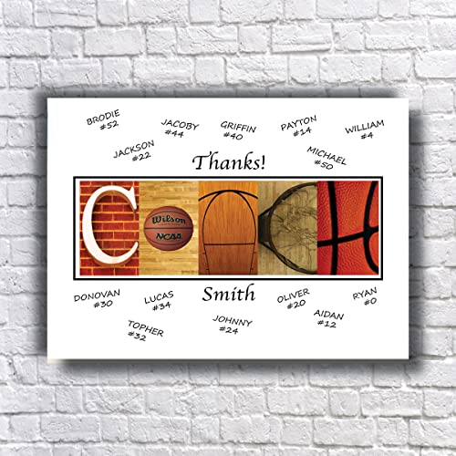 Basketball Coaches Gift, Basketball Team Gifts, Players can SIGN the white area of the 8x10 photo print