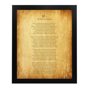 IF You Can Keep Your Head- Rudyard Kipling Poem Page Print-8 x 10" Poetic Wall Art. Distressed Parchment Print-Ready To Frame. Retro Home-Office-School-Library Decor. Great Art Gift for Poetry Fans.