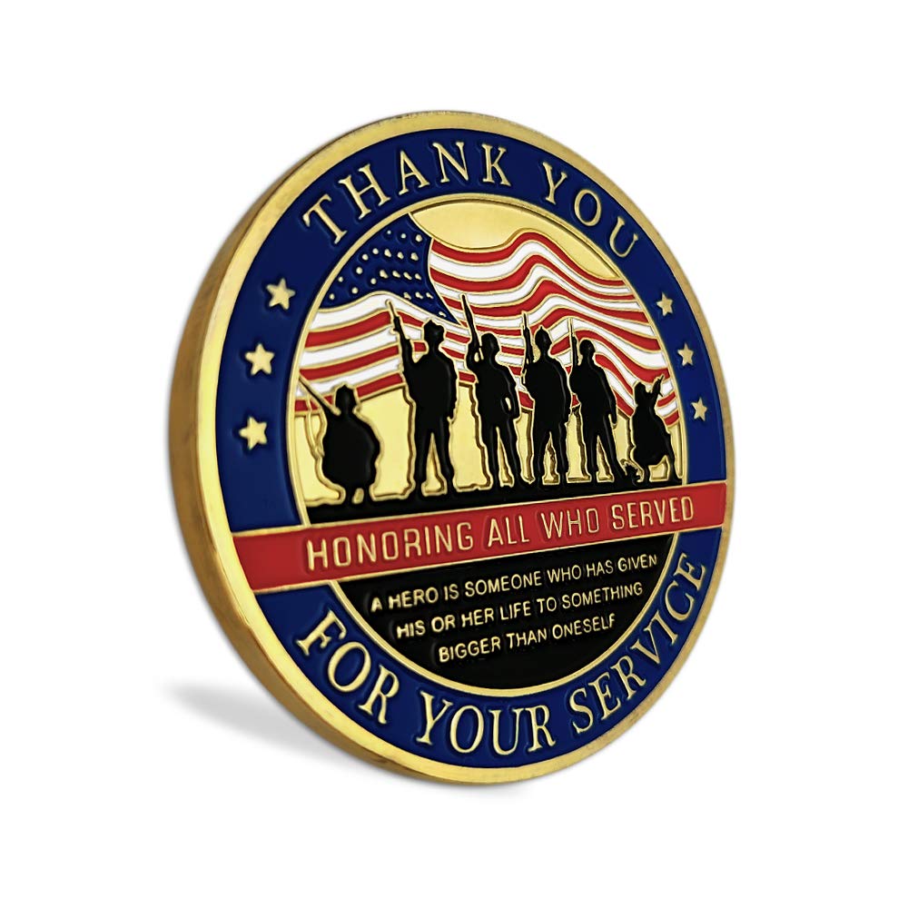 Military Veterans Challenge Coin Thank You for Your Service Appreciation Gift