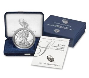 2019 s proof silver american eagle dollar pf1