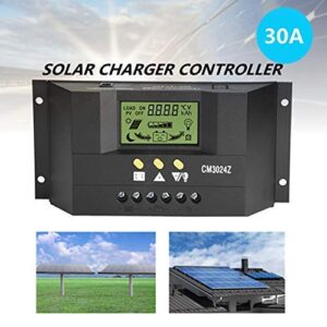 CM3024Z PWM Intelligent Solar Panel Charge Controller Regulator LCD Display 12V 24V 30A PVC