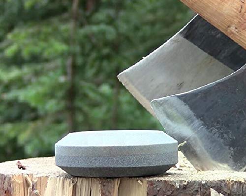 Annietfr Dual Grit Multi-Purpose Axe Sharpener& Hatchet Sharpening Stone Grinding Tool, Extra Coarse/Middle Fine - 120 Grits & 280 Grits on Each Side 1