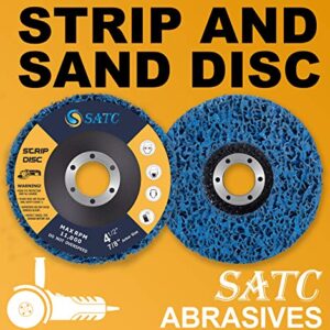 S SATC Strip Discs 5PCS Bule Stripping Wheel 4-1/2" x 7/8" Fit Angle Grinder Clean and Remove Paint Rust and Oxidation