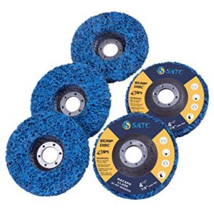 S SATC Strip Discs 5PCS Bule Stripping Wheel 4-1/2" x 7/8" Fit Angle Grinder Clean and Remove Paint Rust and Oxidation