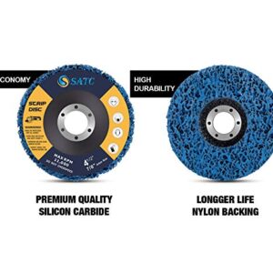 S SATC Strip Discs 5PCS Bule Stripping Wheel 4-1/2" x 7/8" Fit Angle Grinder Clean and Remove Paint Rust and Oxidation