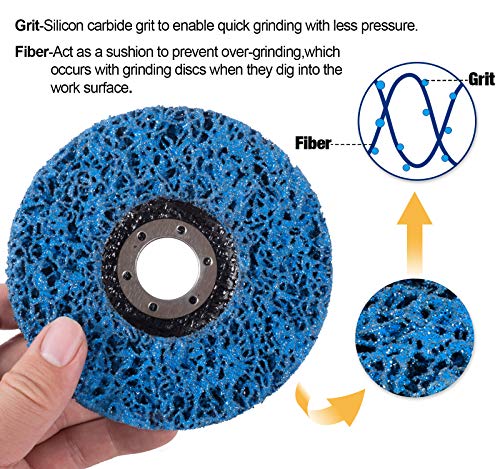 S SATC Strip Discs 5PCS Bule Stripping Wheel 4-1/2" x 7/8" Fit Angle Grinder Clean and Remove Paint Rust and Oxidation