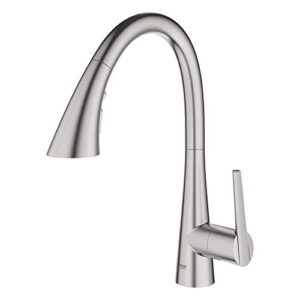 GROHE 32298DC3 Zedra Pull-Down Kitchen Faucet with sprayer Supersteel (Stainless Steel)