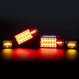 Kohree 12V Submersible LED Trailer Lights Kit, Super Bright LED Utility Brake Turn License Tail Lights, with Wiring Kit & 2 Marker Lights for Boat RV Truck Snowmobile Under 80 Inches