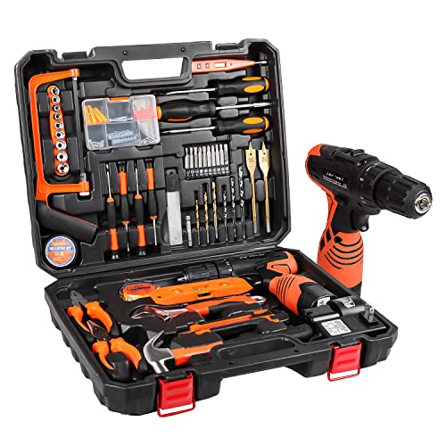 Power Tools Combo Kit, LETTON Tool Set with 60pcs Accessories Toolbox and 16.8V Cordless Drill Set for Home Cordless Repair Tool Kit