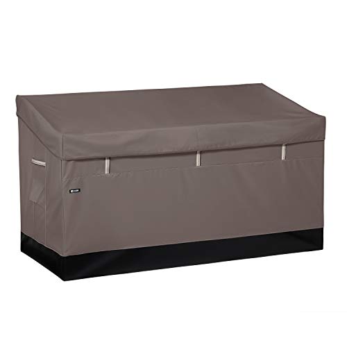 Classic Accessories Ravenna Water-Resistant 162 Gallon Deck Box, Patio Furniture Covers,Dark Taupe