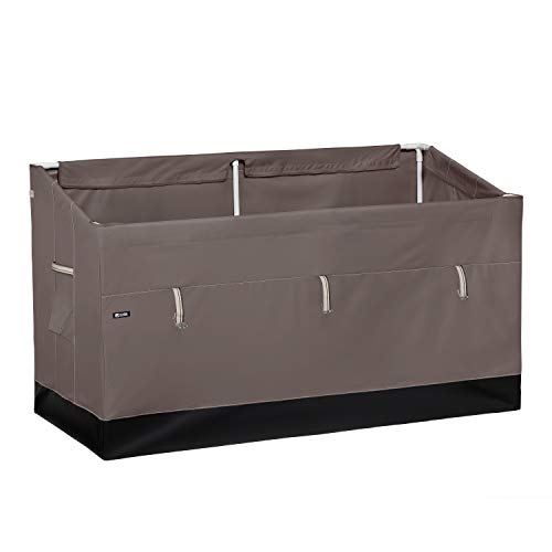 Classic Accessories Ravenna Water-Resistant 162 Gallon Deck Box, Patio Furniture Covers,Dark Taupe