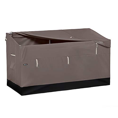 Classic Accessories Ravenna Water-Resistant 162 Gallon Deck Box, Patio Furniture Covers,Dark Taupe