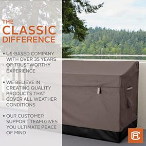 Classic Accessories Ravenna Water-Resistant 162 Gallon Deck Box, Patio Furniture Covers,Dark Taupe