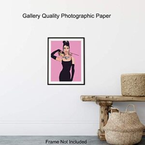 Audrey Hepburn Wall Art, Home Decor - 8x10 Pop Art Poster, Print - Contemporary Modern Room Decorations - Great Gift for Women, Her, Wife, Woman - Unframed PicturePhoto