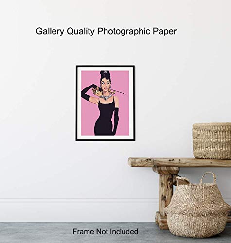 Audrey Hepburn Wall Art, Home Decor - 8x10 Pop Art Poster, Print - Contemporary Modern Room Decorations - Great Gift for Women, Her, Wife, Woman - Unframed PicturePhoto