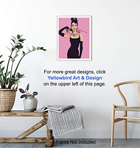 Audrey Hepburn Wall Art, Home Decor - 8x10 Pop Art Poster, Print - Contemporary Modern Room Decorations - Great Gift for Women, Her, Wife, Woman - Unframed PicturePhoto